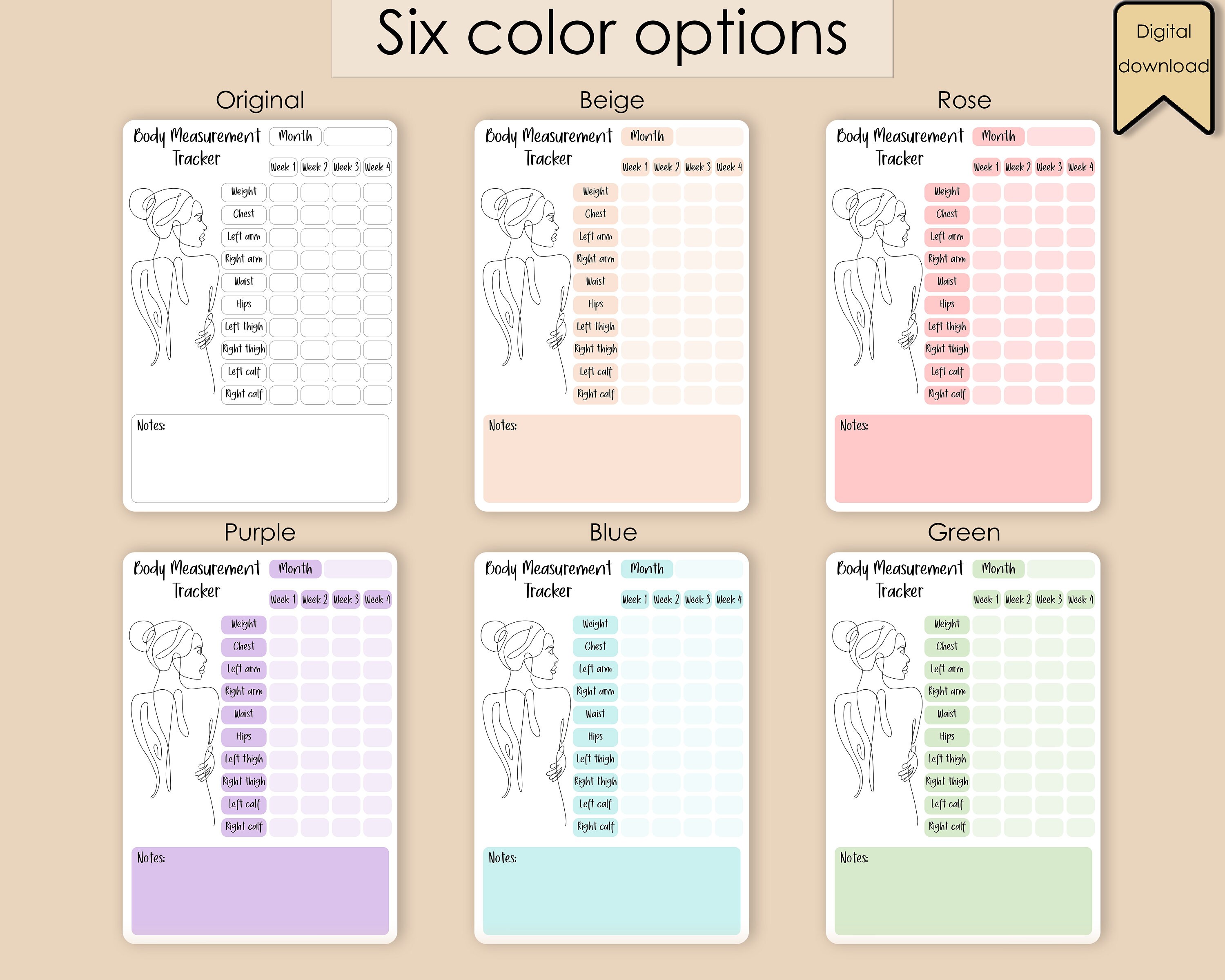 Weight Loss Tracker Body Measurement Tracker Fitness - Etsy