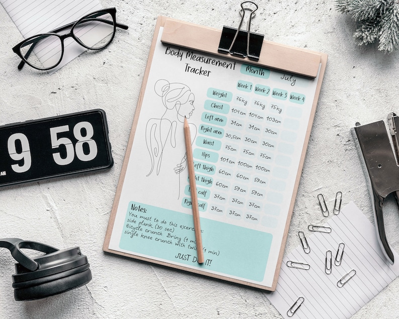Weight Loss Tracker Body Measurement Tracker Fitness - Etsy
