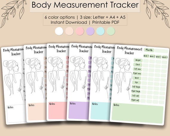 Weight Loss Tracker Body Measurement Tracker Fitness - Etsy