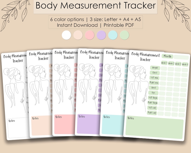 Weight Loss Tracker Body Measurement Tracker Fitness - Etsy