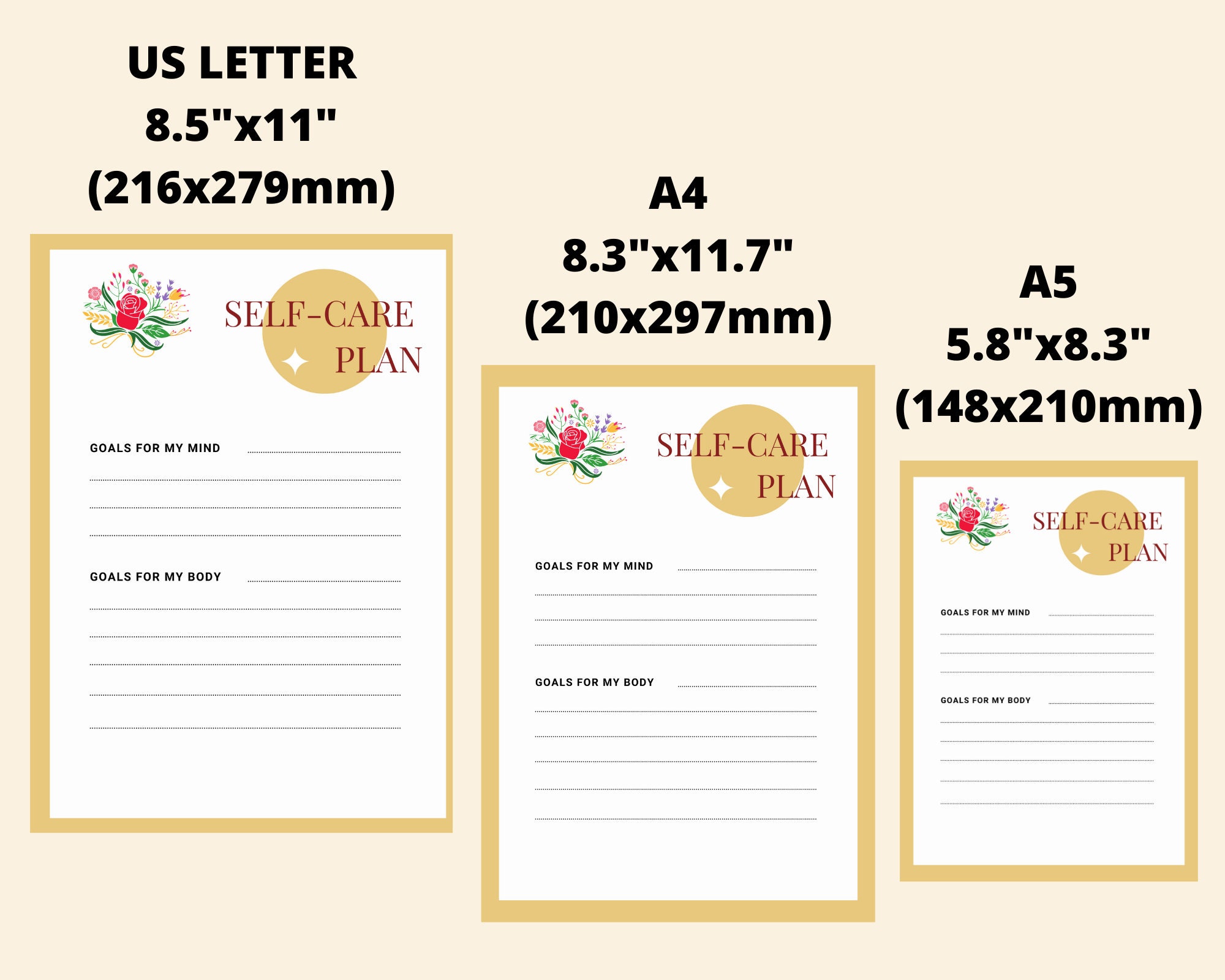 Self Care Plan Template/ Self Care Planner/self Care Tracker Printable ...
