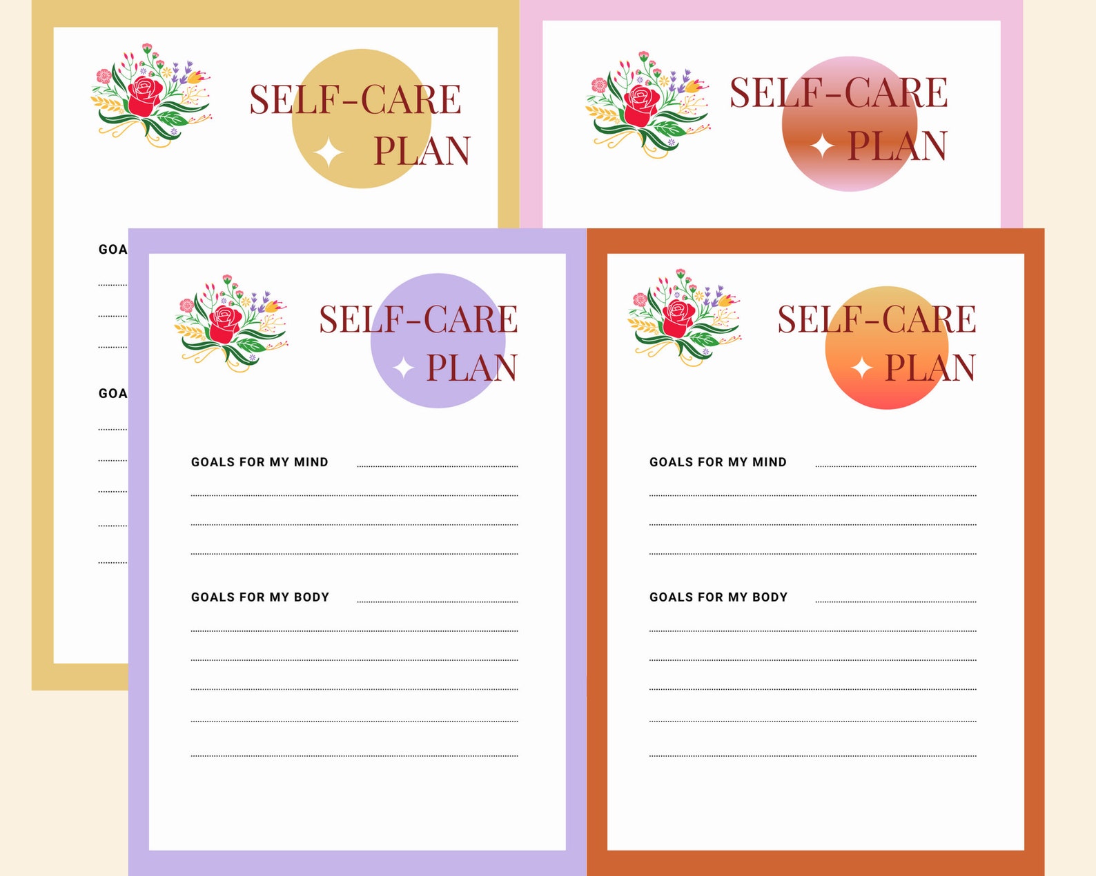 Self Care Plan Template/ Self Care Planner/self Care Tracker Printable ...