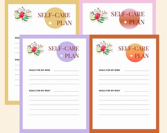 Self Care Plan Template/ Self Care Planner/self Care Tracker | Etsy