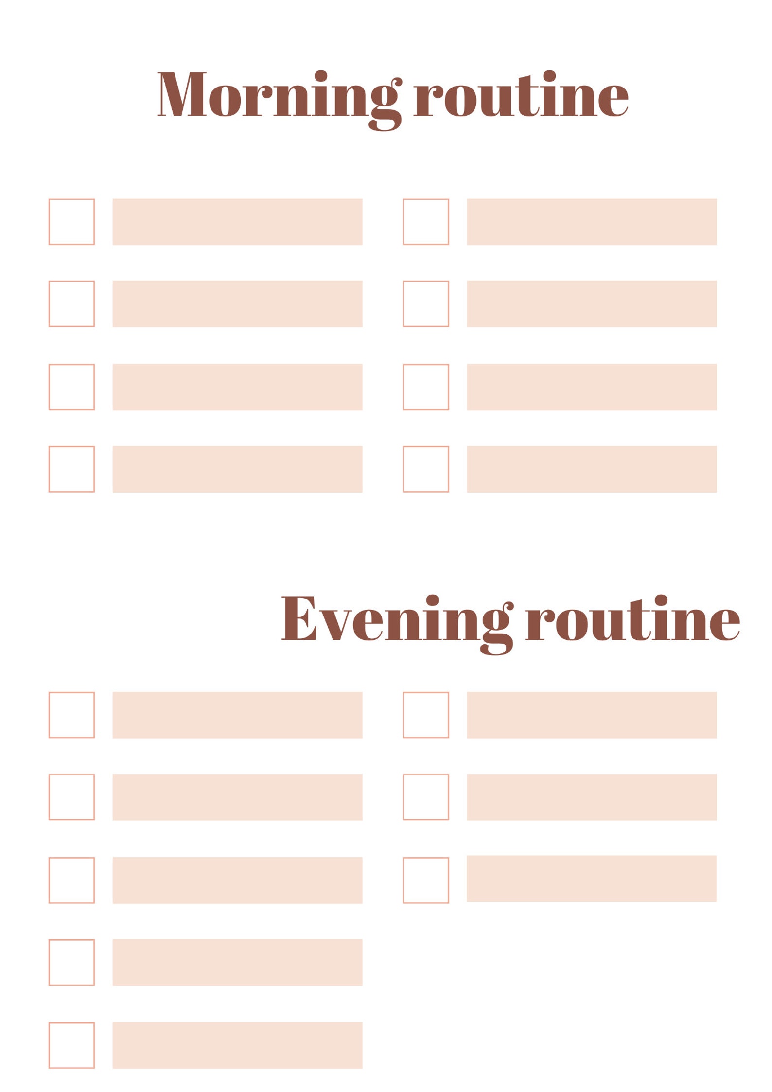 Editable Daily Checklist, Daily Routine, Printable Daily Routine ...