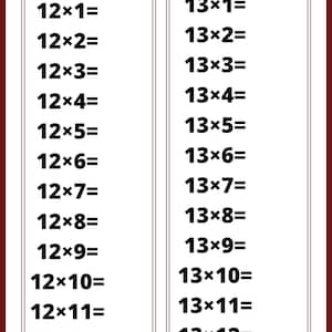 Printable Multiplication, Table 1 to 15, Easy to Remember. - Etsy UK