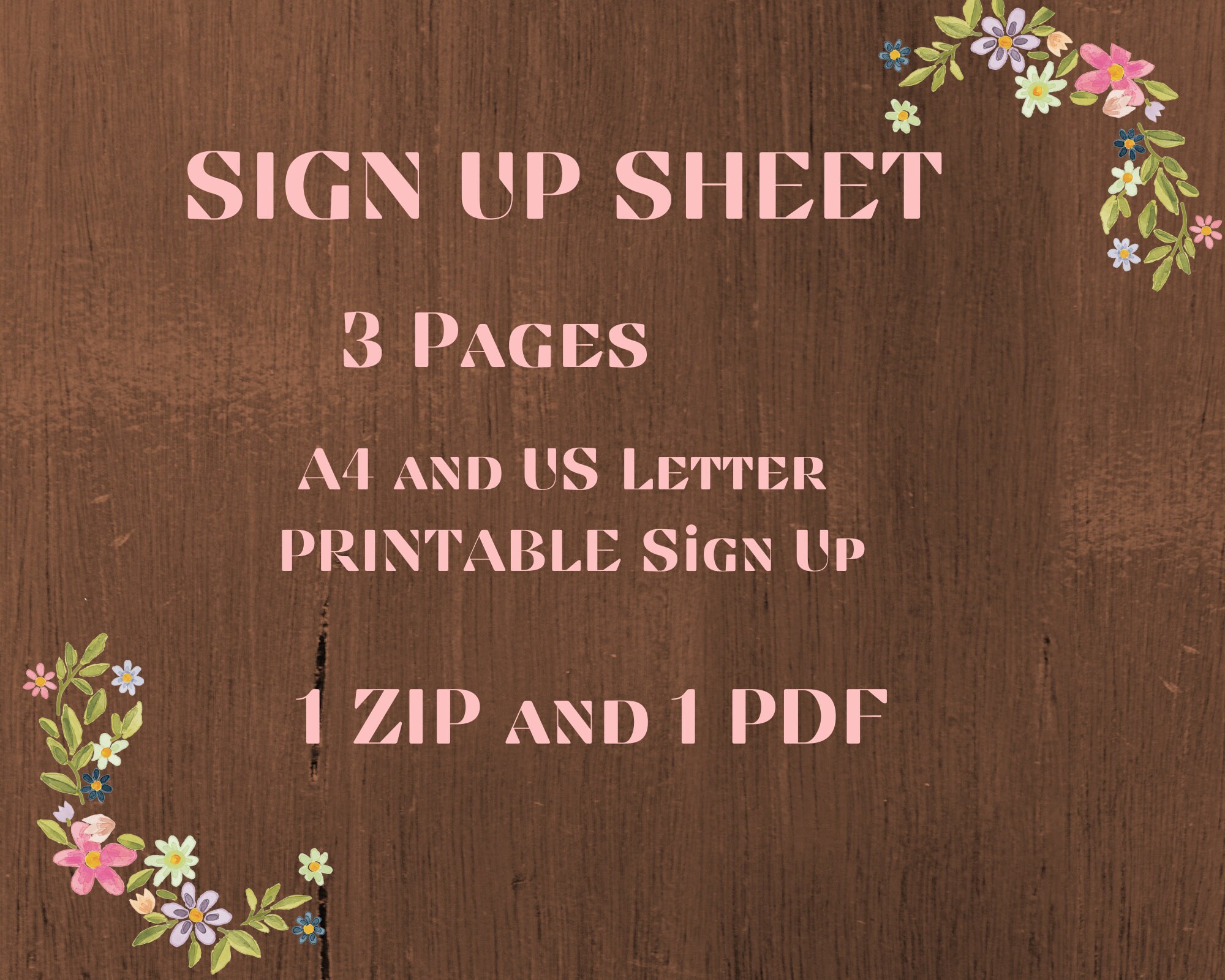 Sign up Sheet, 3 Email Sign up Forms, PRINTABLE Sign Up, Event Sign Up ...