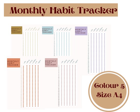 Monthly Habit Tracker/ Monthly PRINTABLE Tracker - Etsy