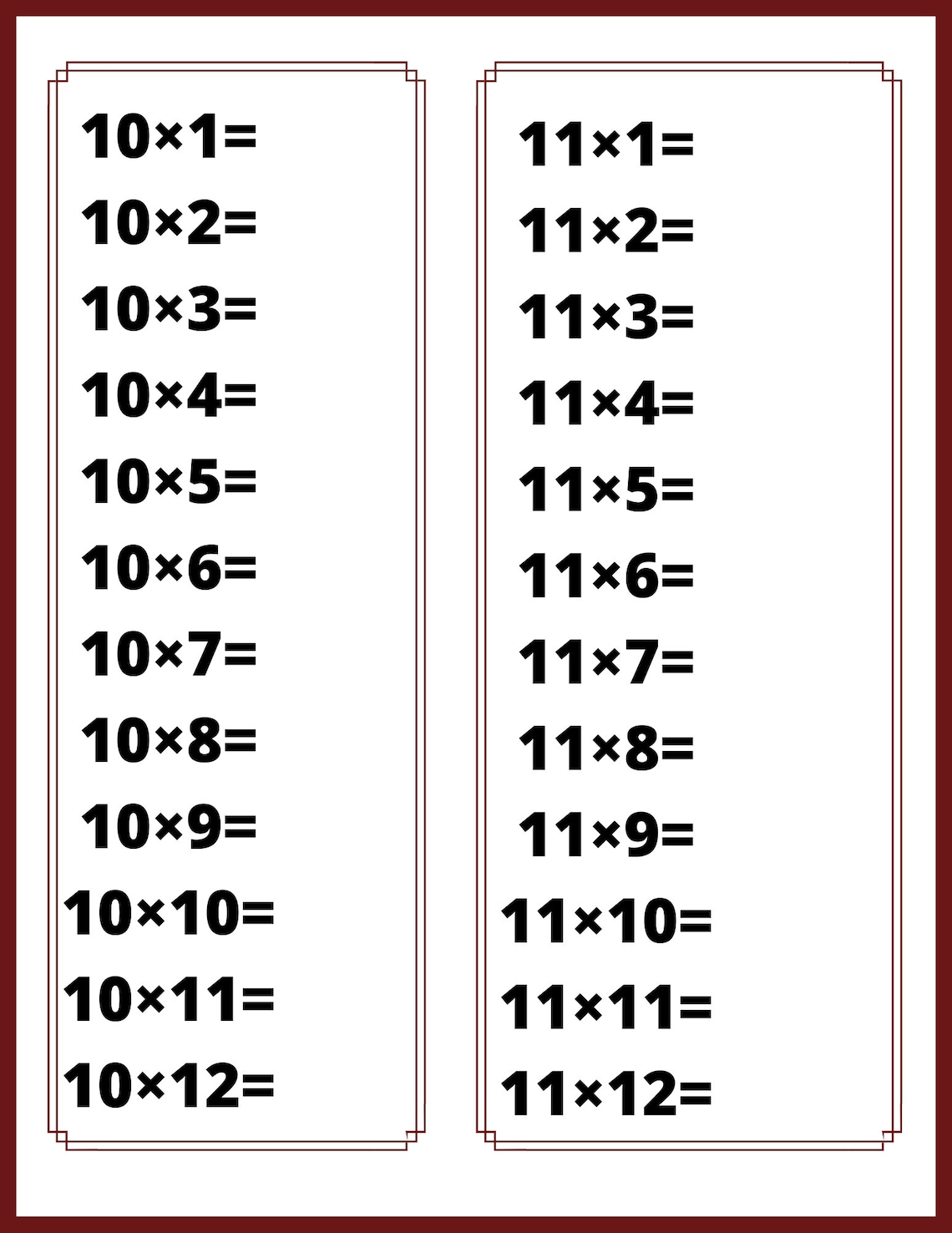 Printable Multiplication, Table 1 to 15, Easy to Remember. - Etsy