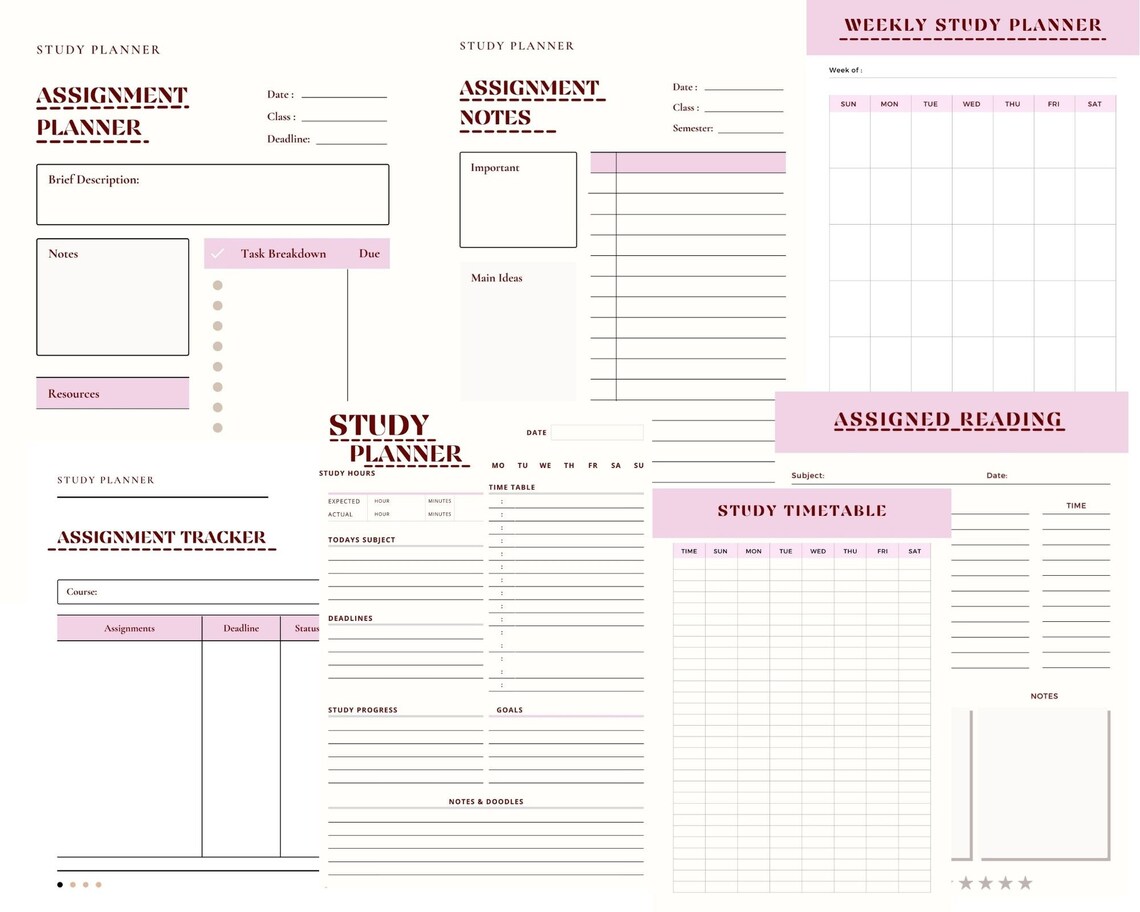 Student Planner, Study Planner, Project Schedule, Semester Plan ...