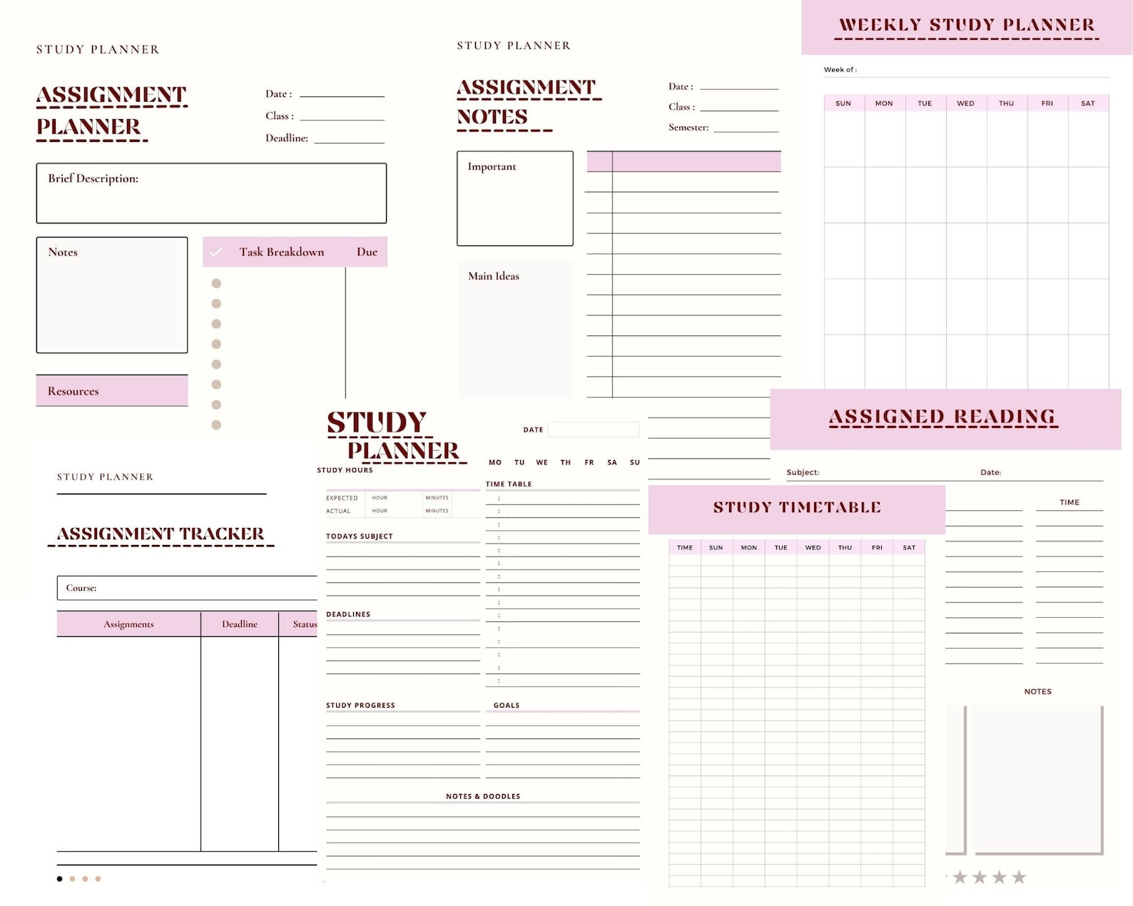 Student Planner, Study Planner, Project Schedule, Semester Plan ...