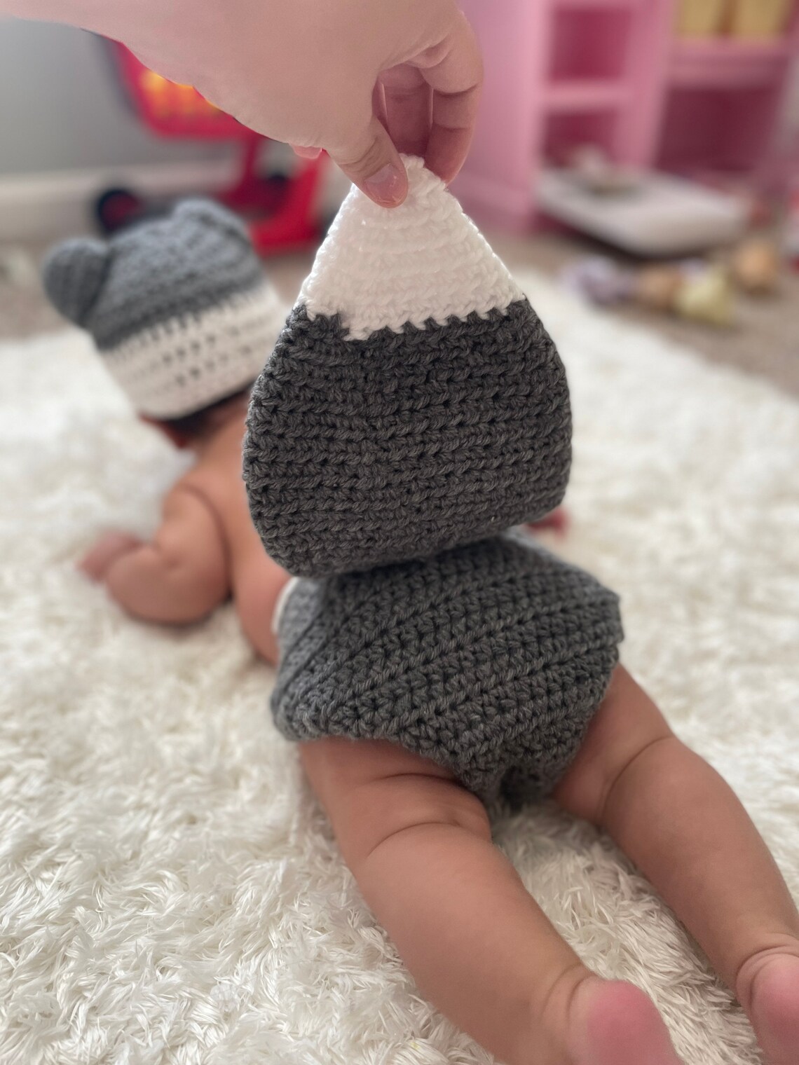 Wolf Diaper Cover Set, Gray Fox Diaper Cover Set, Crochet Diaper Cover ...