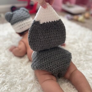 Wolf Diaper Cover Set, Gray Fox Diaper Cover Set, Crochet Diaper Cover ...