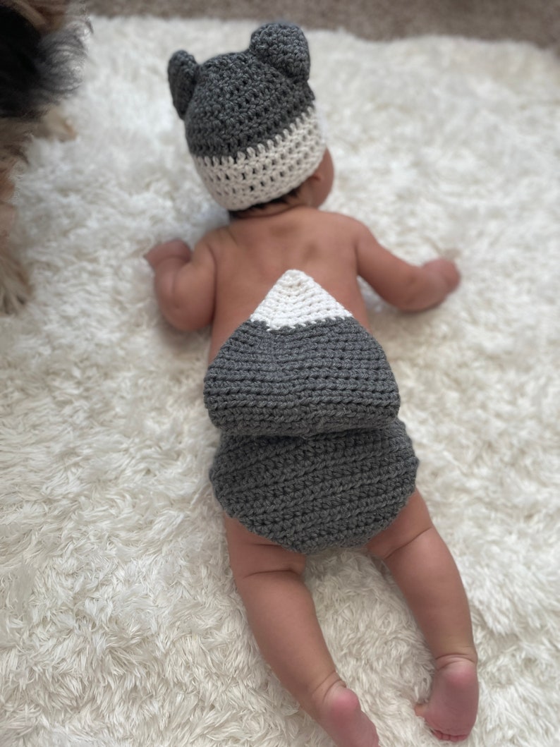 Wolf Diaper Cover Set, Gray Fox Diaper Cover Set, Crochet Diaper Cover ...