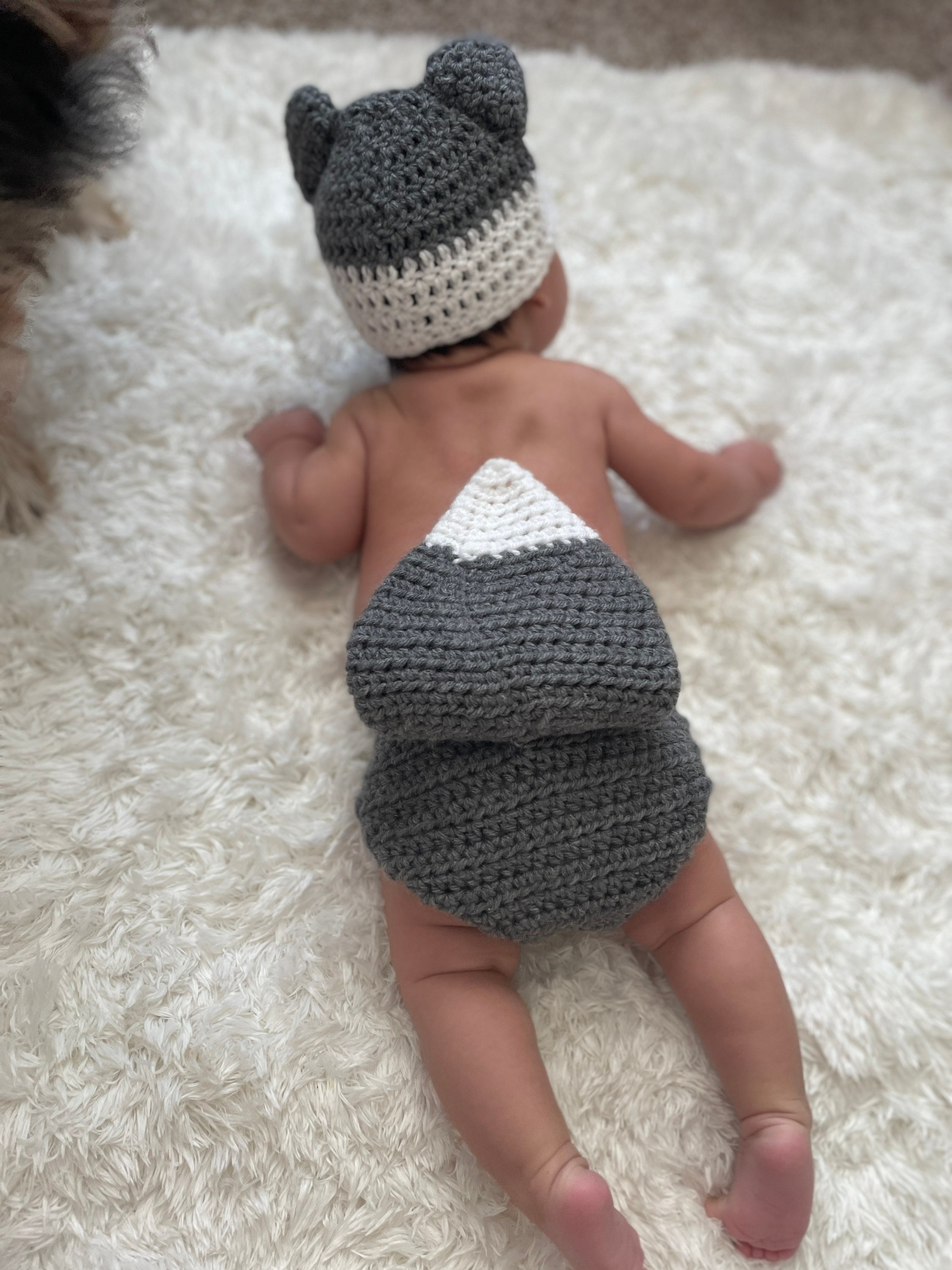 Wolf Diaper Cover Set, Gray Fox Diaper Cover Set, Crochet Diaper Cover ...