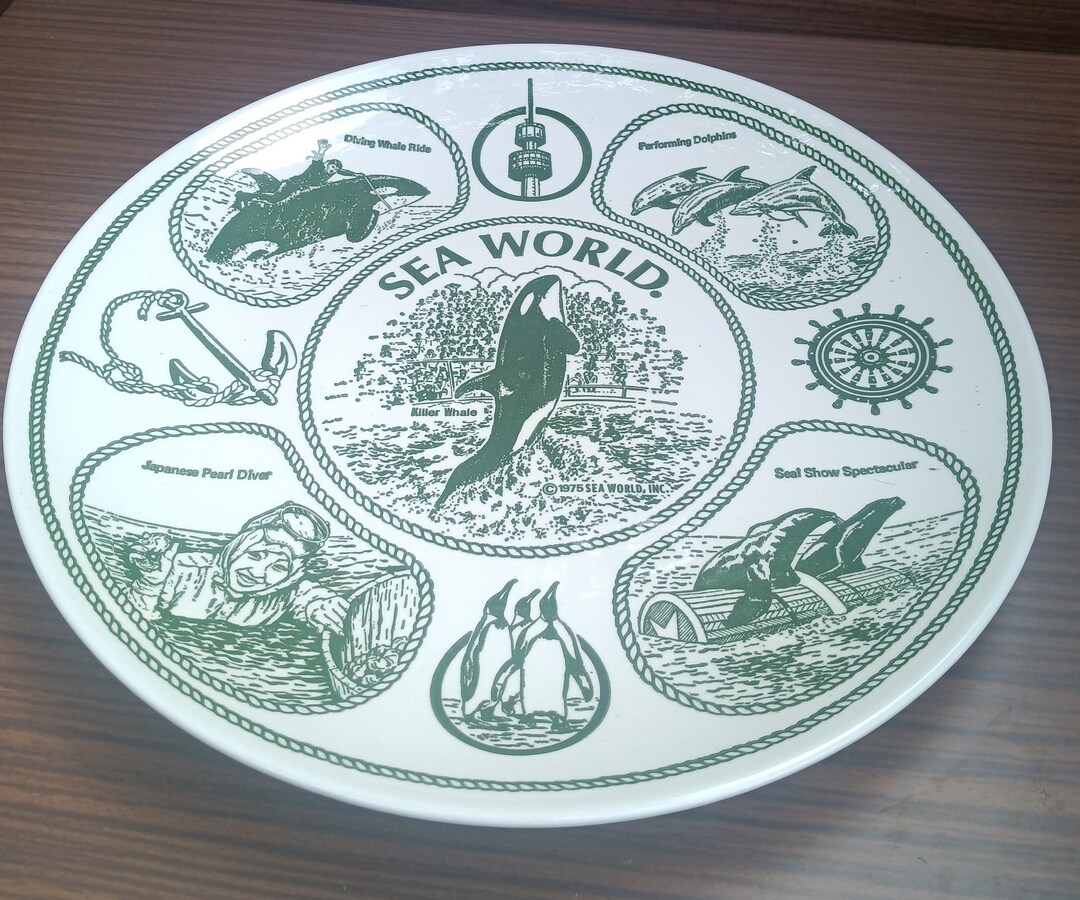 Vintage 1970's Sea World Souvenir Plate - Etsy