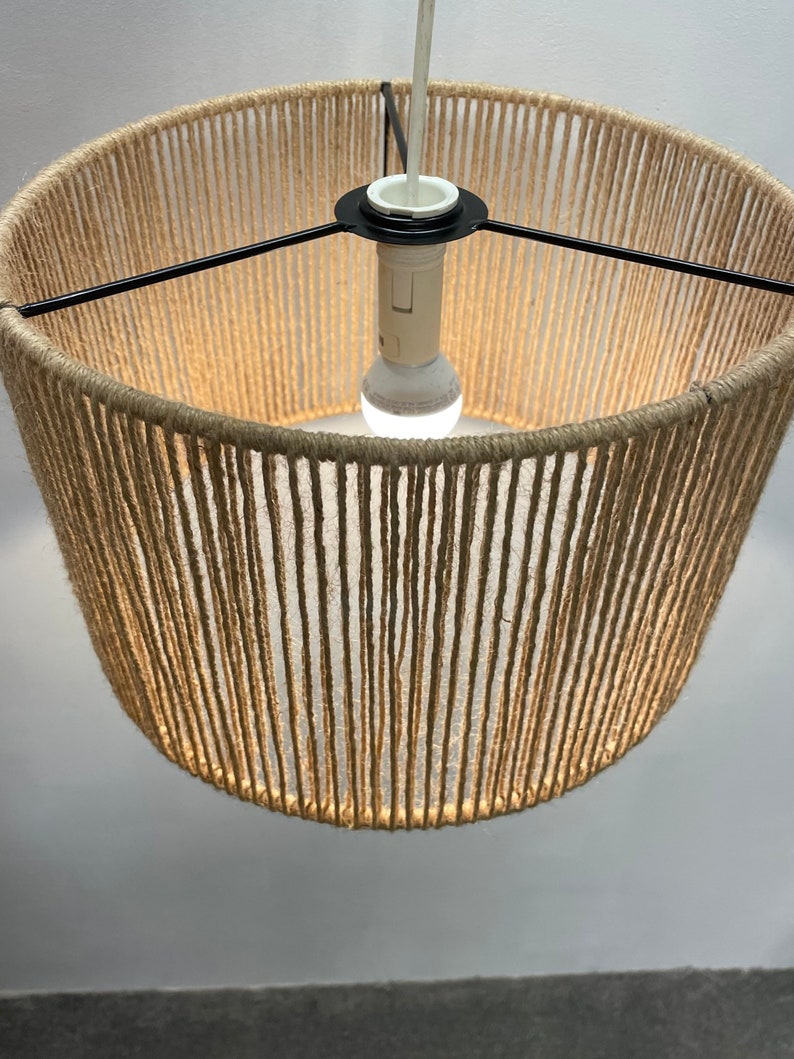 Organic Jute Lampshade. Macrame Ceiling Lamp Made Out of - Etsy