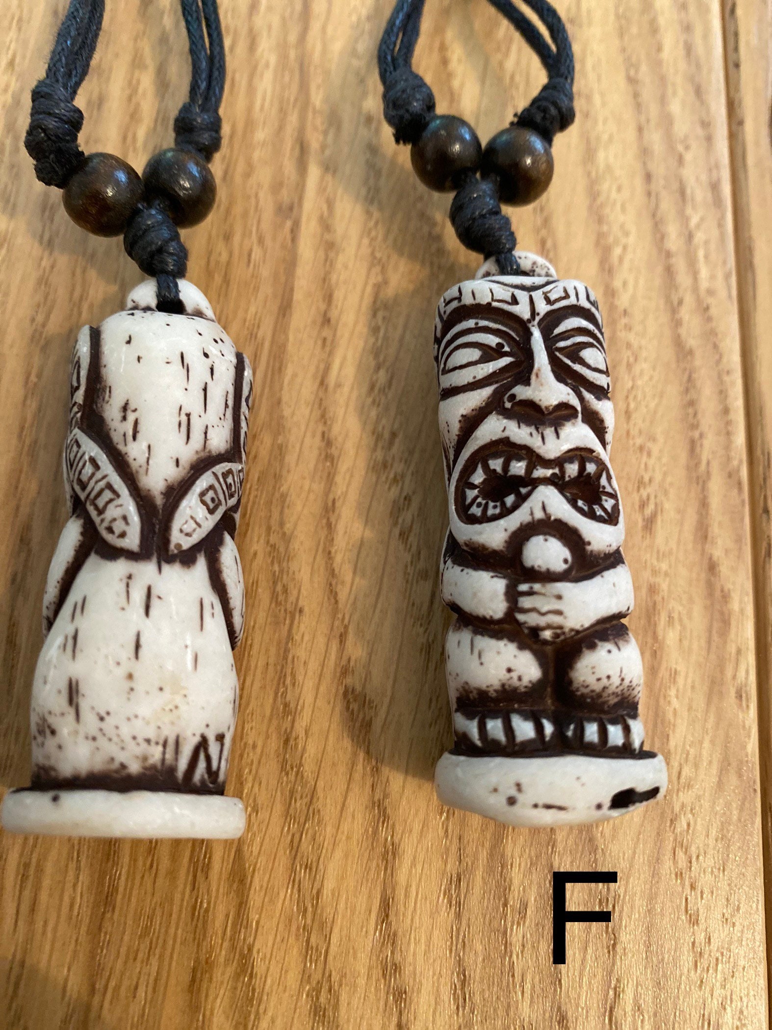 Maori / Hawaiian Pendant, on Waxed Cord. Tiki Pendant. - Etsy UK