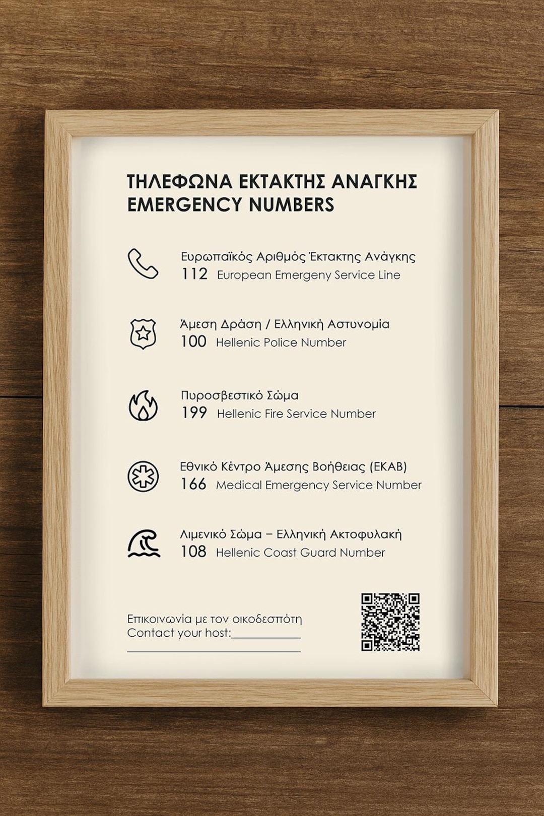 Printable PDF – Emergency Numbers Greece for Airbnb & Short-term ...