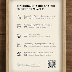 Printable PDF – Emergency Numbers Greece for Airbnb & Short-term ...