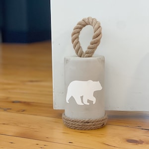 Cement Doorstop, Black Bear, Wildlife Door Stopper, Heavy Concrete ...