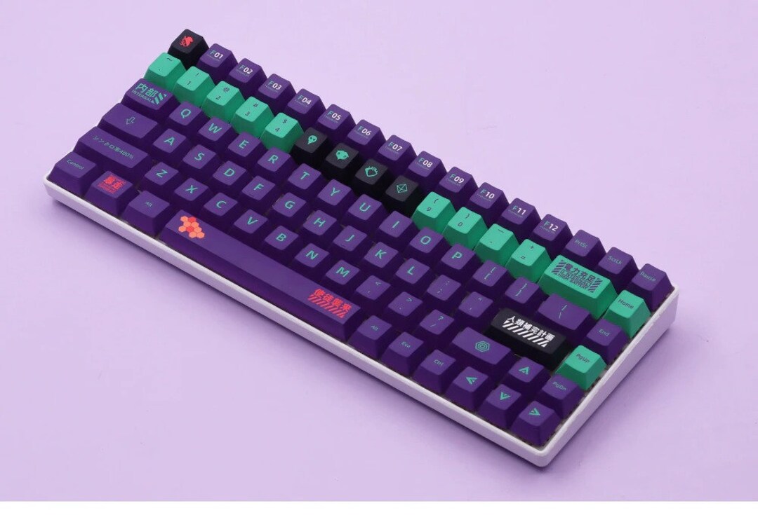 GMK EVA Purple Styled / 139 Keys / Dye-sub Cherry Profile / Keycaps Set ...