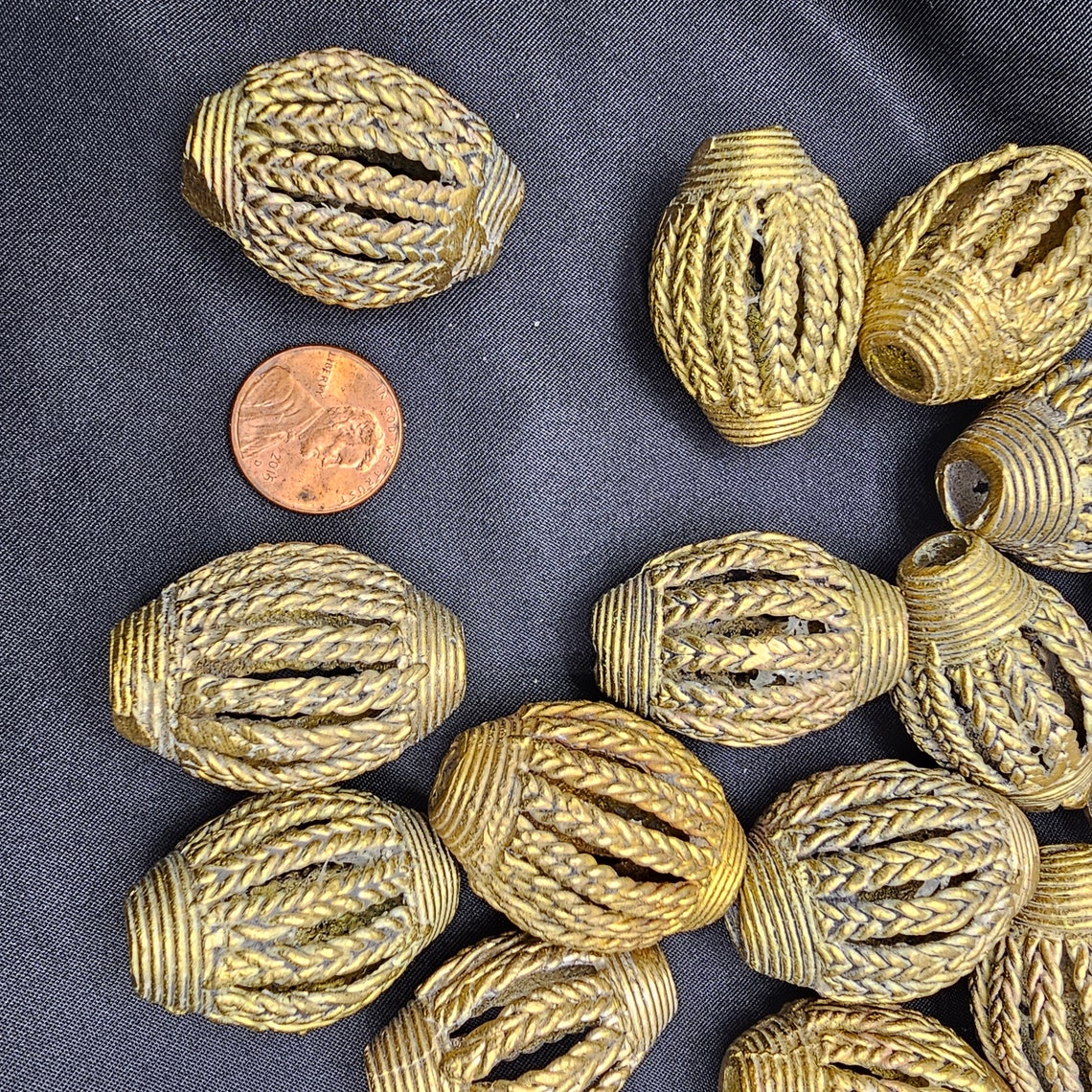 Large Bicone African Brass Beads - Etsy