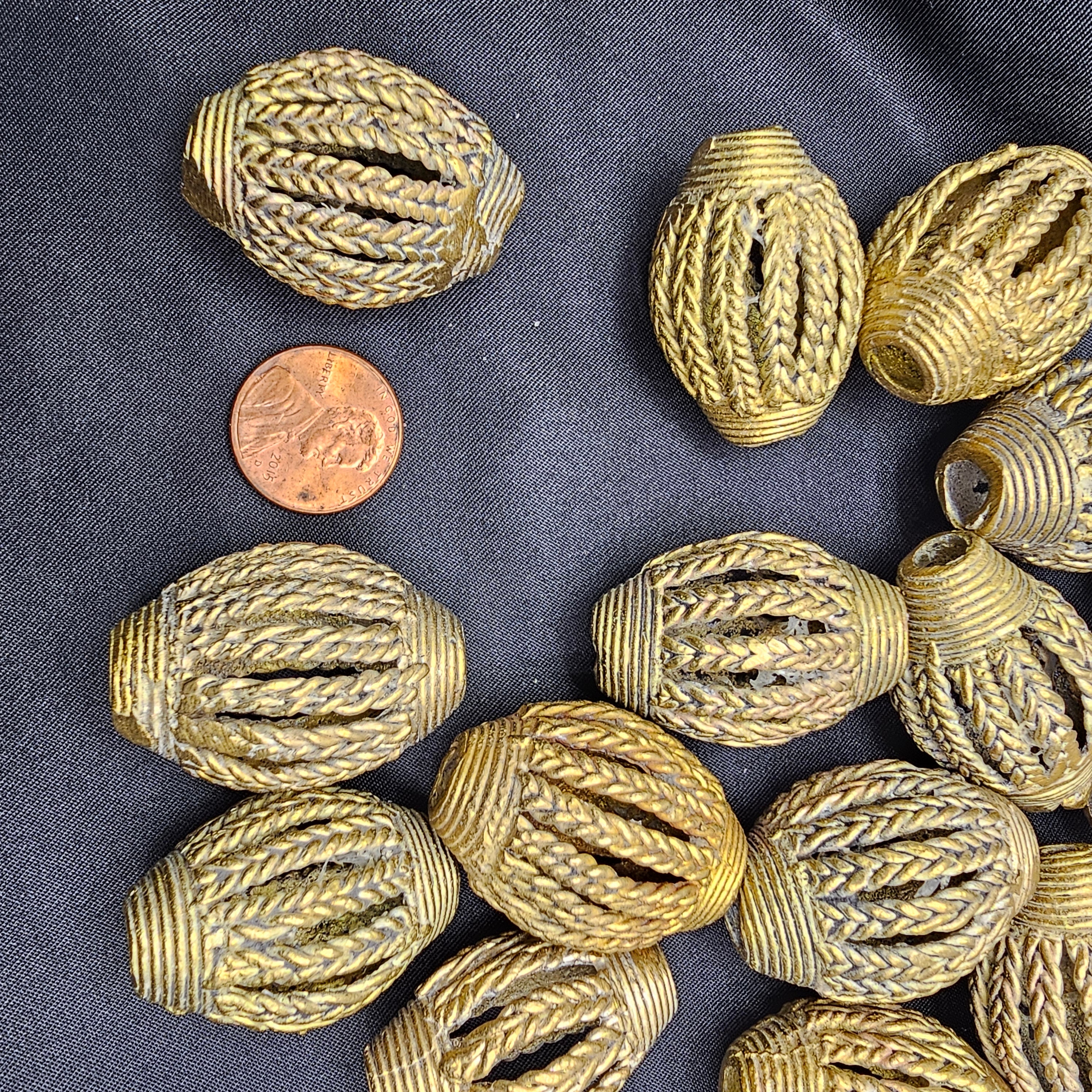 Large Bicone African Brass Beads - Etsy