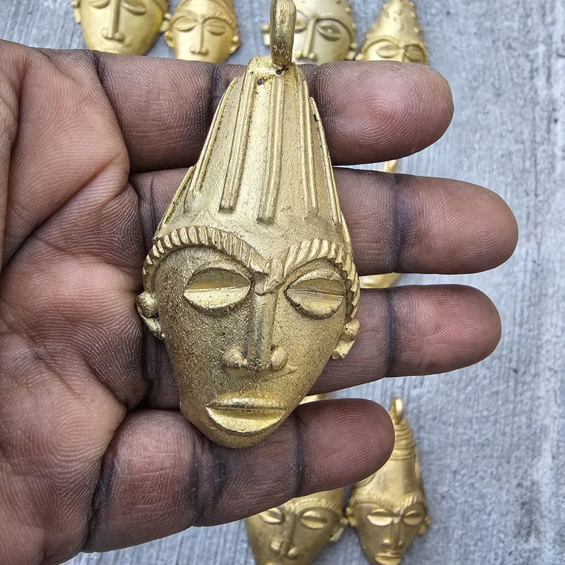 Mask Brass Pendants - Etsy