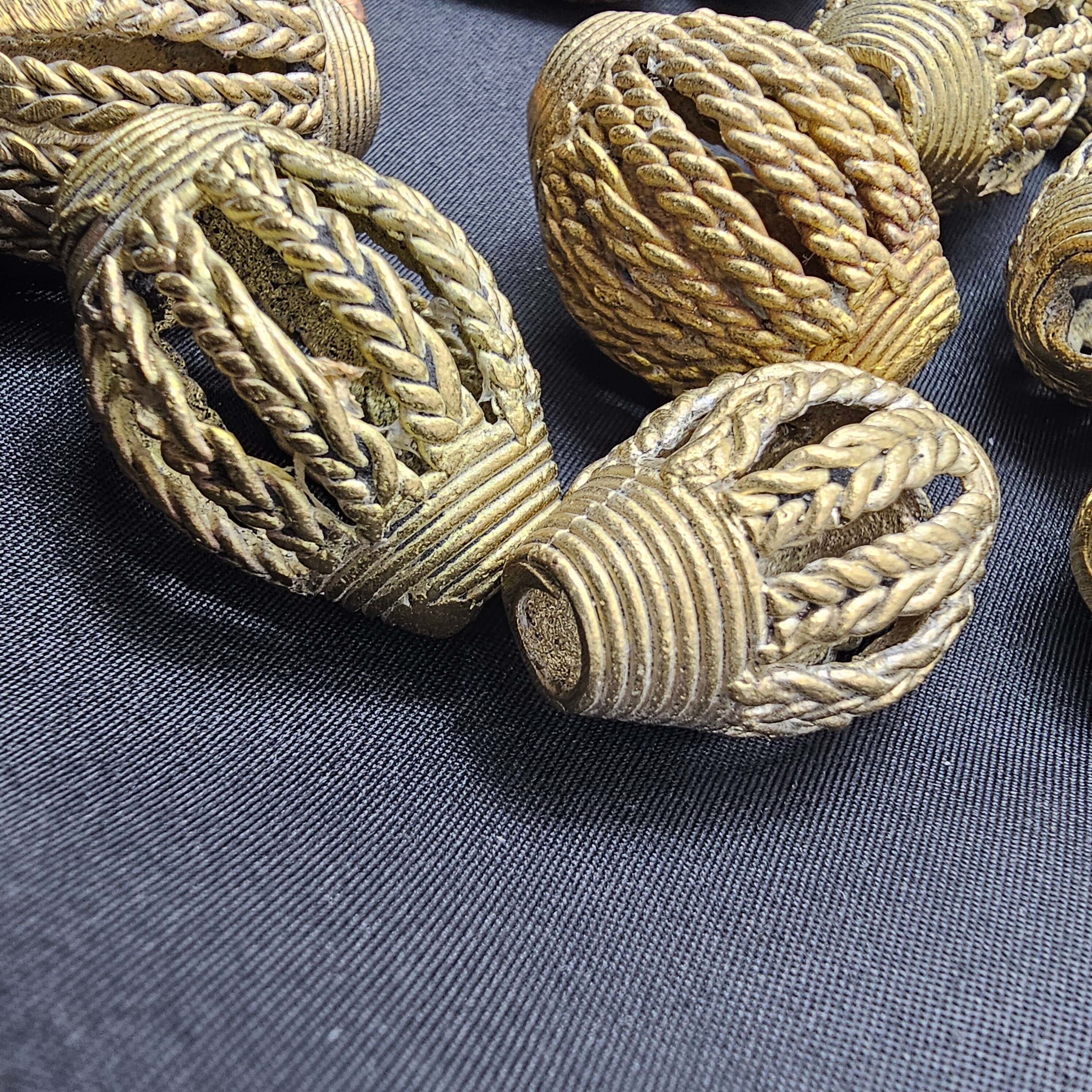 Large Bicone African Brass Beads - Etsy