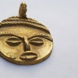 African Metal Mask, Ashanti Brass - Etsy