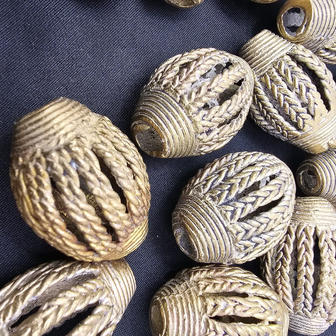 Large Bicone African Brass Beads - Etsy