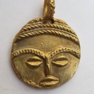African Metal Mask, Ashanti Brass - Etsy