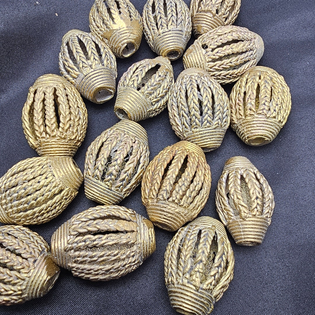 Large Bicone African Brass Beads - Etsy