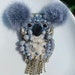 Koala Bead Brooch Animals of Australia Handmade Brooch Fur - Etsy