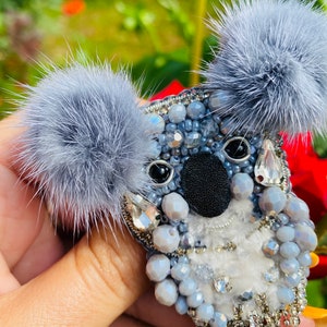 Koala Bead Brooch, Animals of Australia, Handmade Brooch, Fur Brooch - Etsy