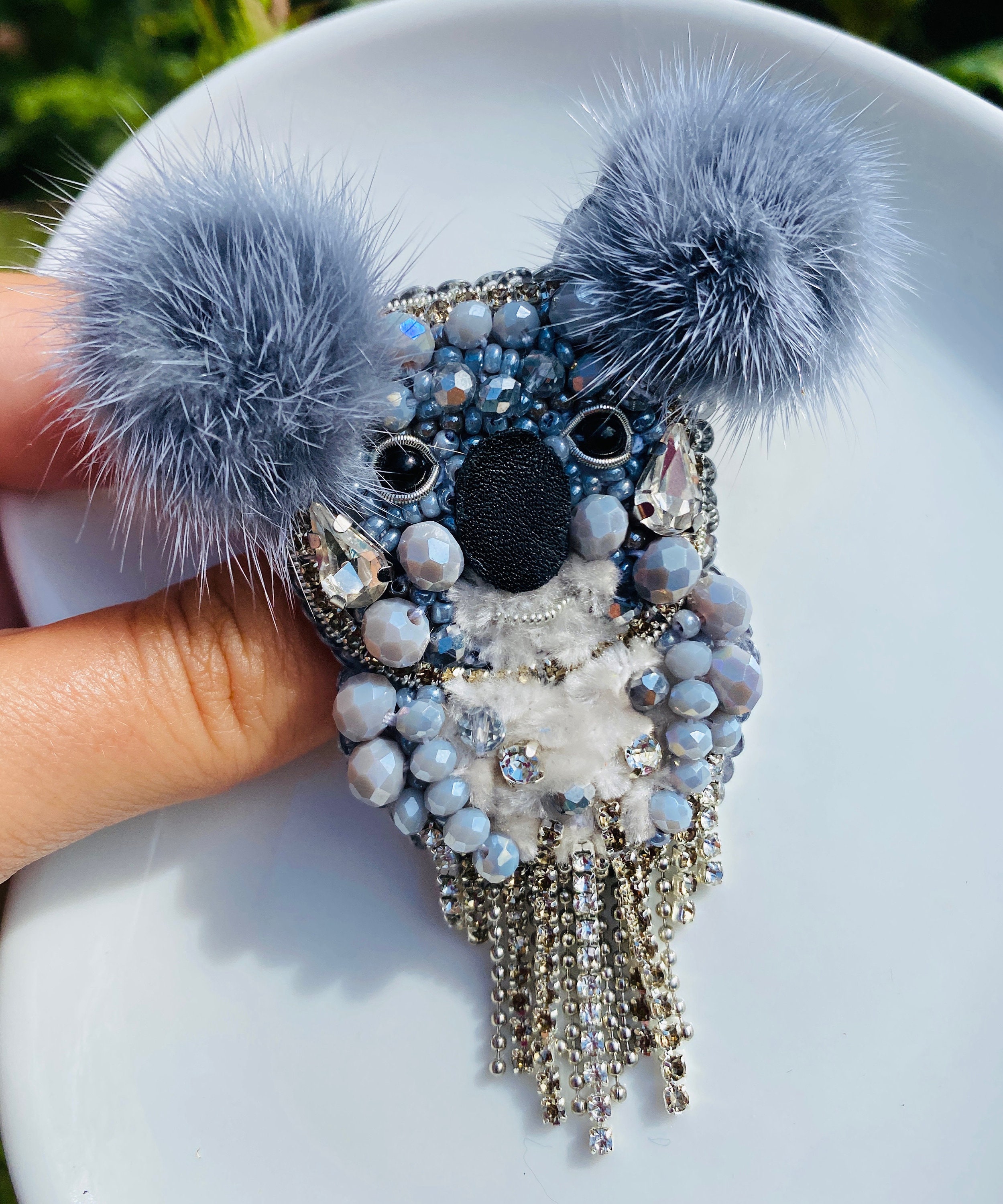 Koala Bead Brooch Animals of Australia Handmade Brooch Fur - Etsy