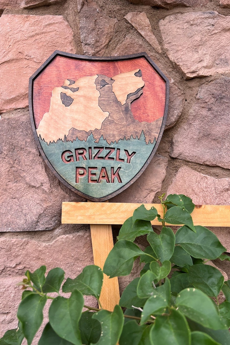 Grizzly Peak (wooden) Sign - California Adventure - Etsy