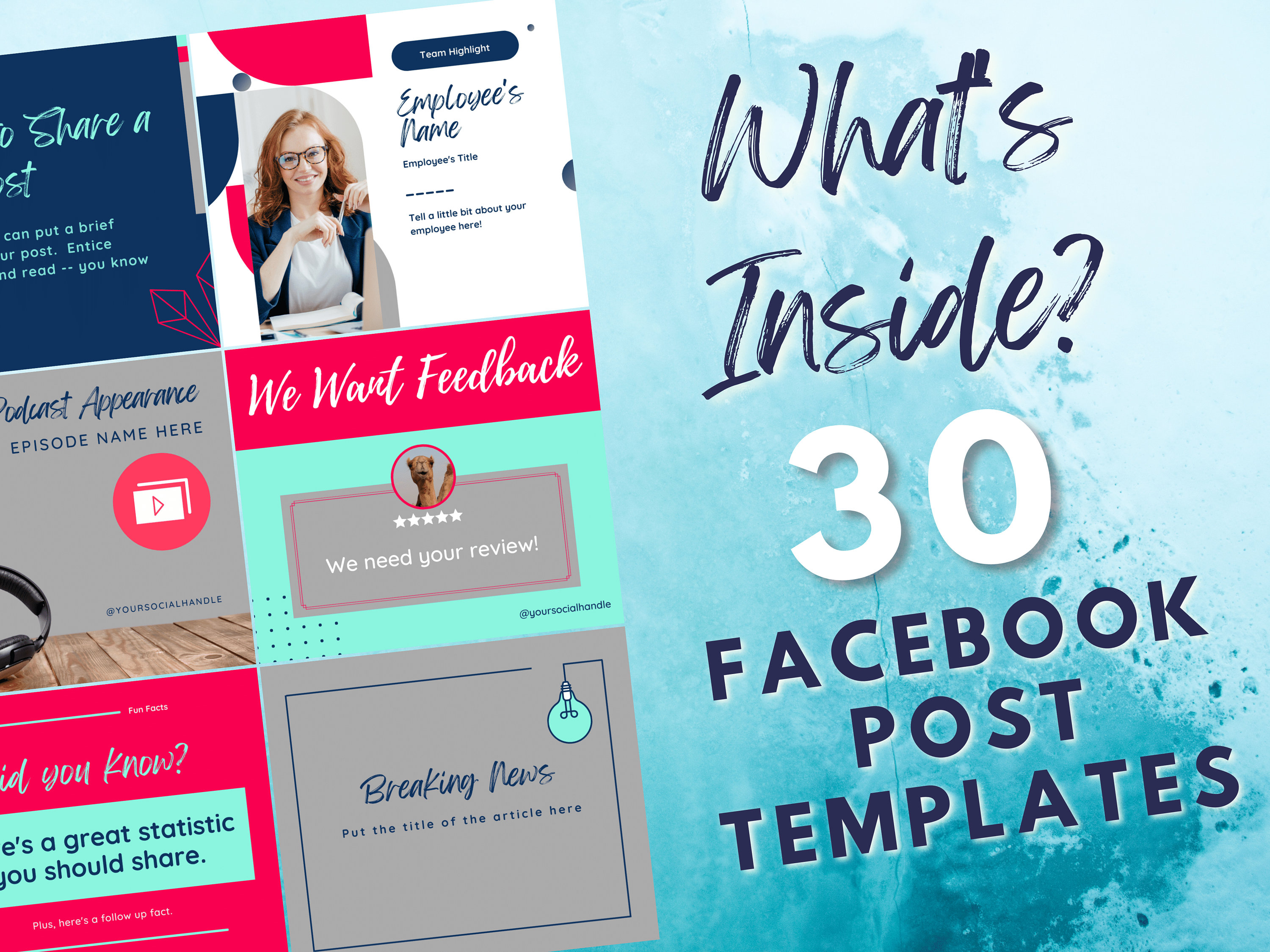 30 Social Media Post Templates for Facebook · Edit in Canva ...