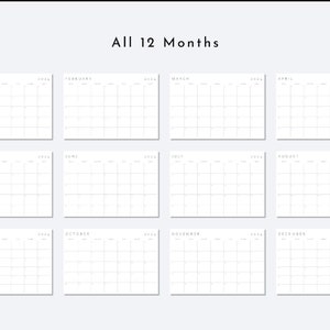 2024 Printable Calendar | A4, Letter, A3| Landscape|minimalist Design ...