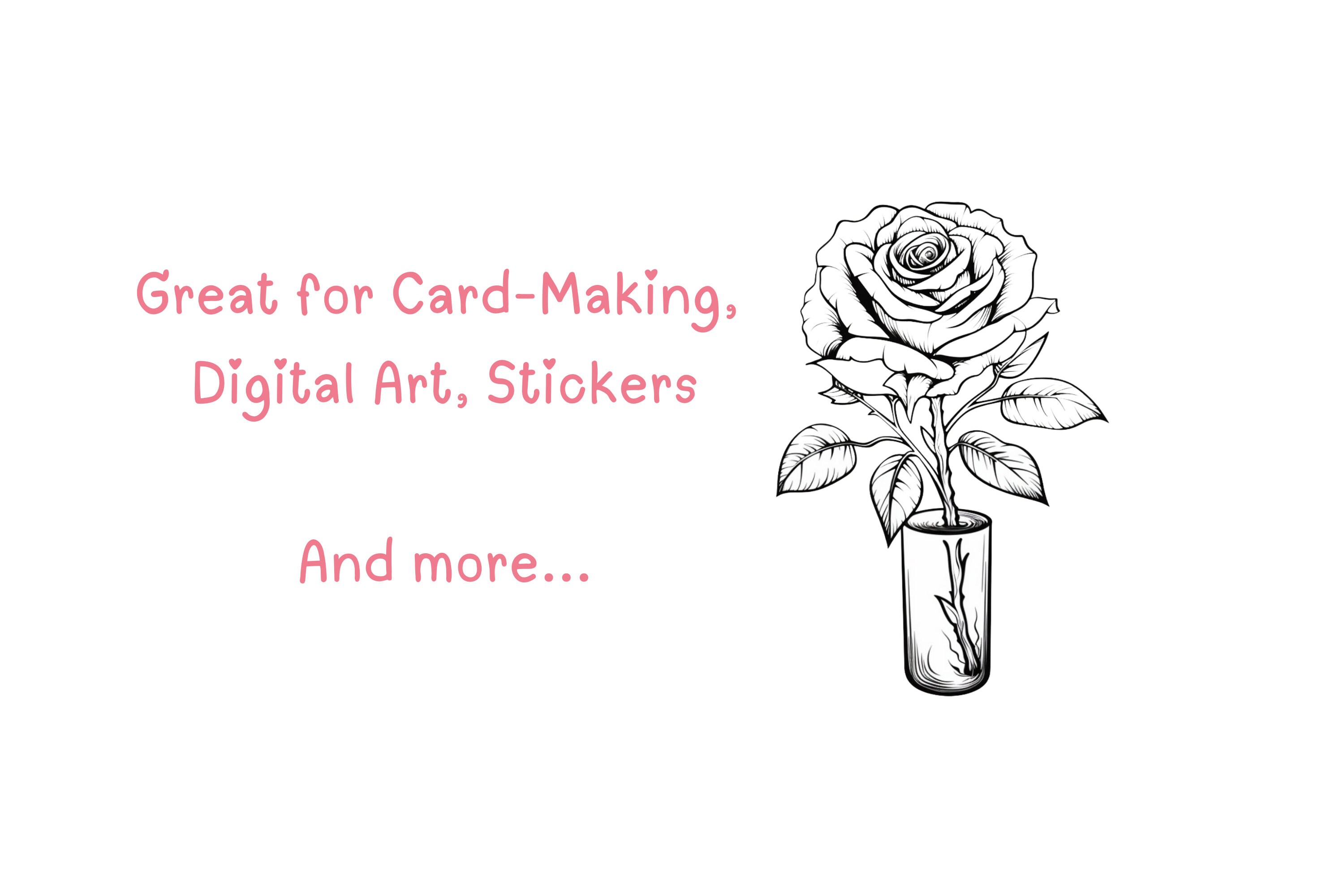 Rose Digital Stamps, Rose Digi Stamp, Digtal Stamps, Digi Stamps, Digi ...
