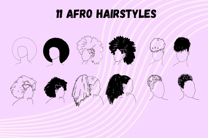 Afro Digital Stamps Afro PNG Digital Stamps Afro Latino - Etsy