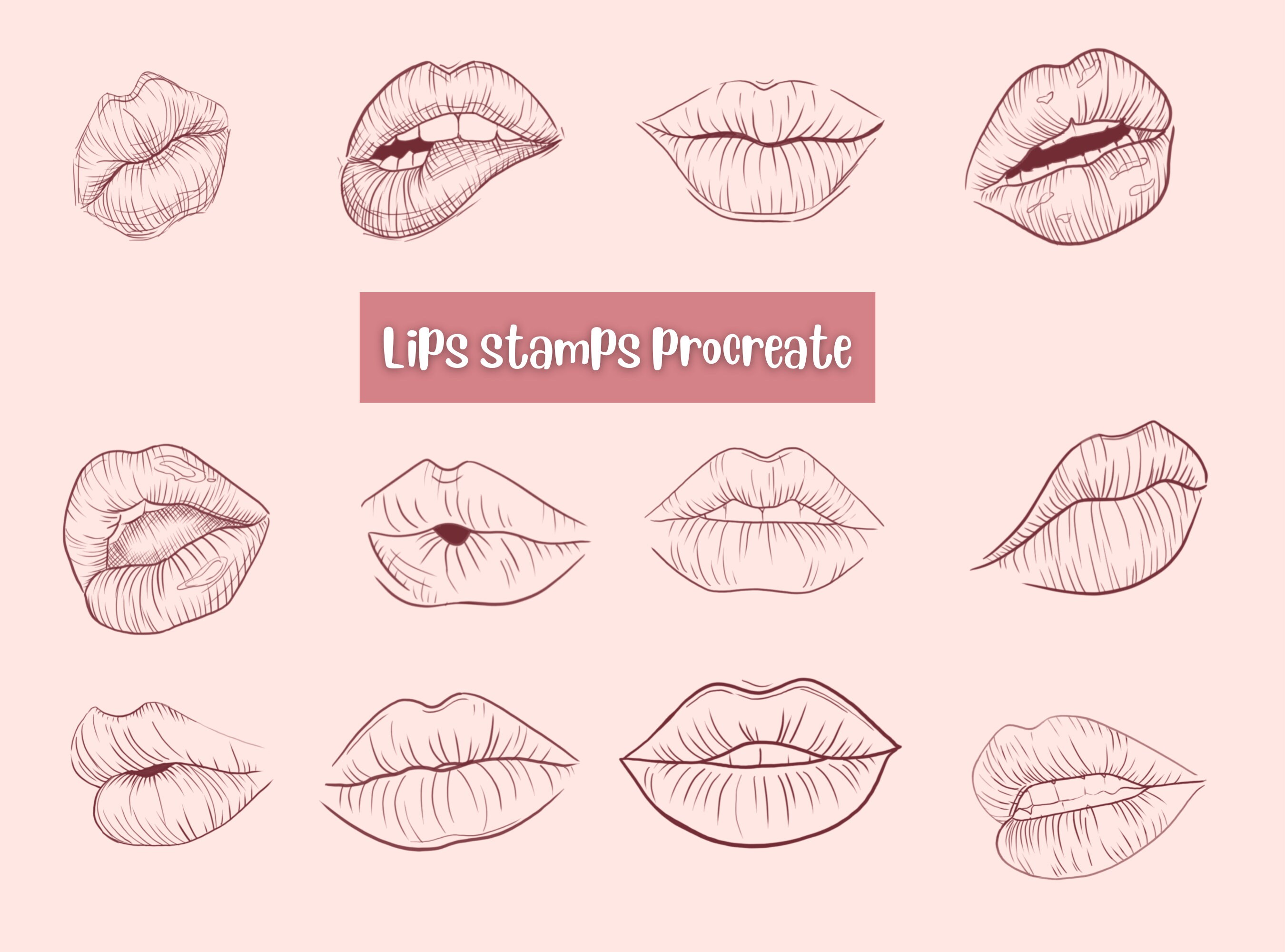 20 Procreate Lips Stamps, Procreate Lips, Procreate Stamps, Procreate ...