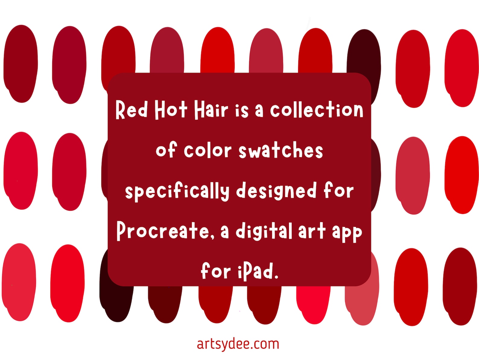 Red Color Palette Procreate, Hair Color Swatches, Red Hair Color ...