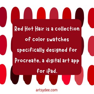Red Color Palette Procreate, Hair Color Swatches, Red Hair Color ...