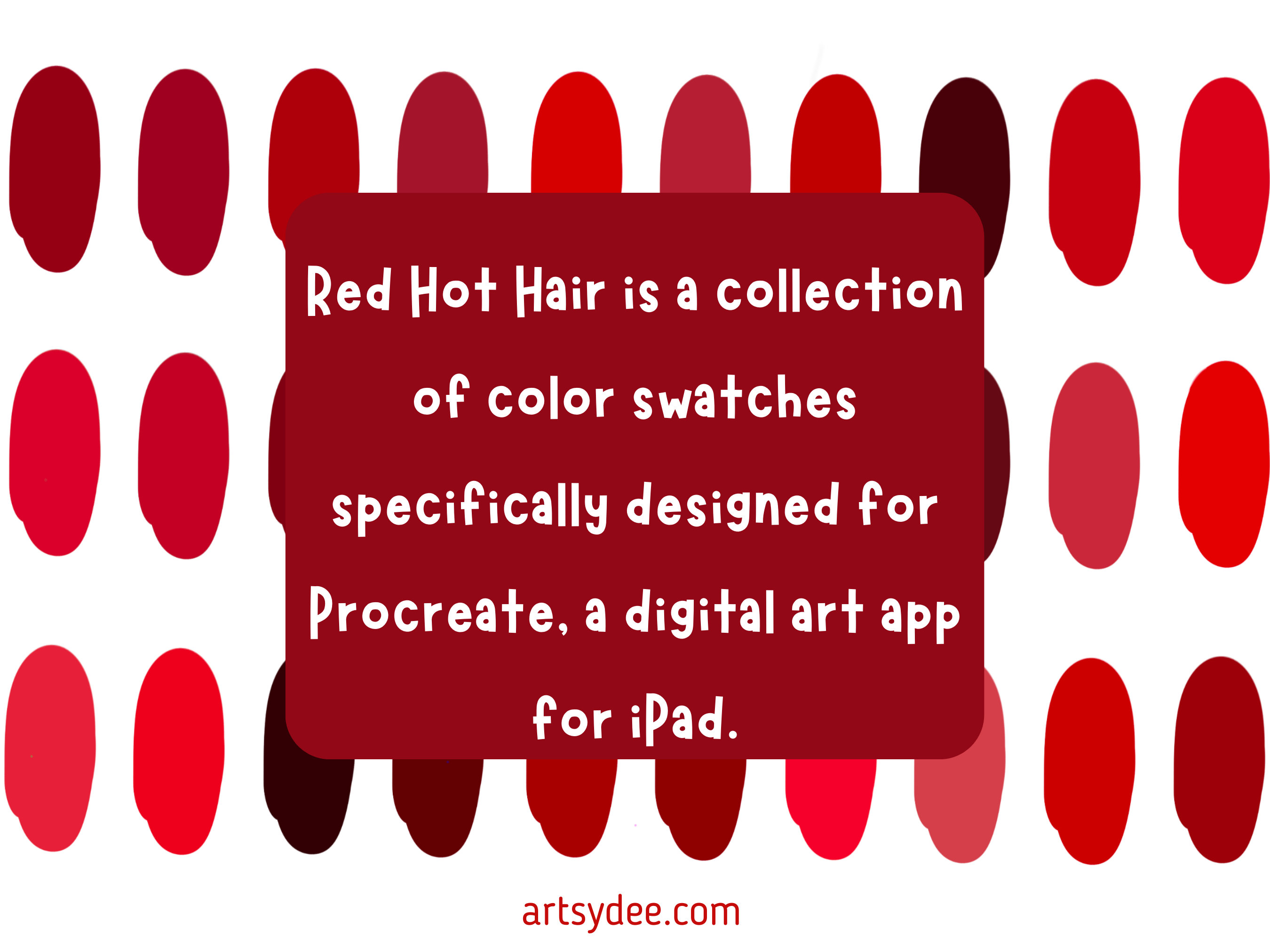 Red Color Palette Procreate, Hair Color Swatches, Red Hair Color ...