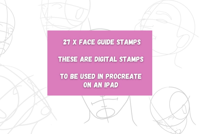 27 Face Stamps for Procreate, Procreate Head Guides, Procreate Faces ...