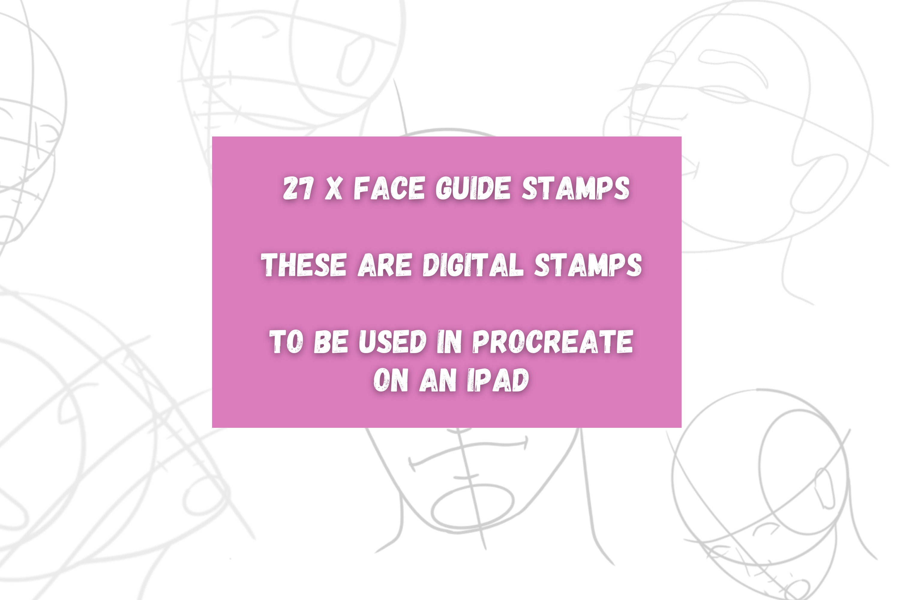 27 Face Stamps for Procreate, Procreate Head Guides, Procreate Faces ...