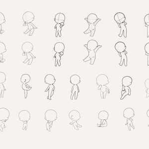Chibi Body Stamp Wonderland: 26 Unique Chibi Base Poses, Chibi ...