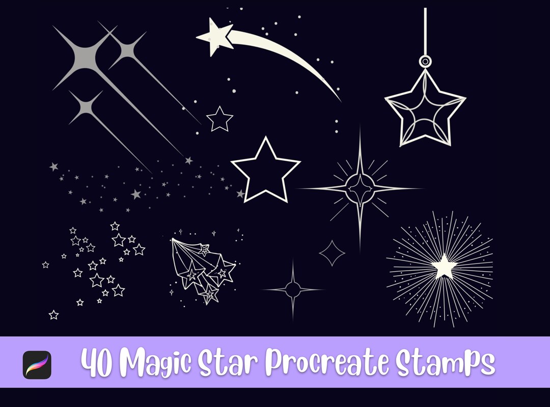 Stars Procreate, Star Procreate Stamps, Sparkle, Procreate Brushes ...