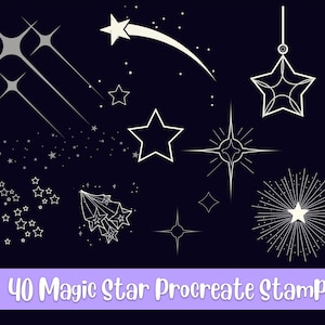 Stars Procreate, Star Procreate Stamps, Sparkle, Procreate Brushes, Procreate Star Brush, Cute ...